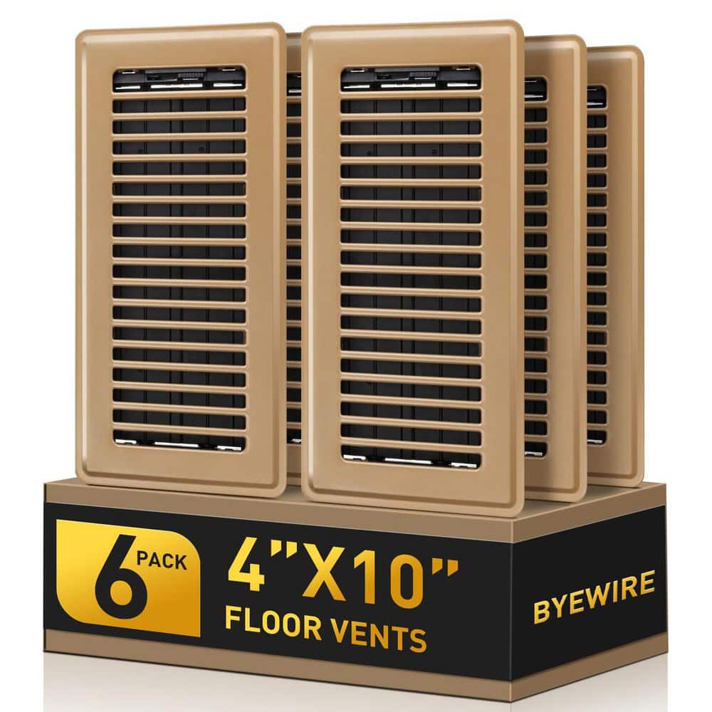 NVNOO 6-Piece 4 in. x 10 in. Brown Steel Automatic Crawl Space Vent ...