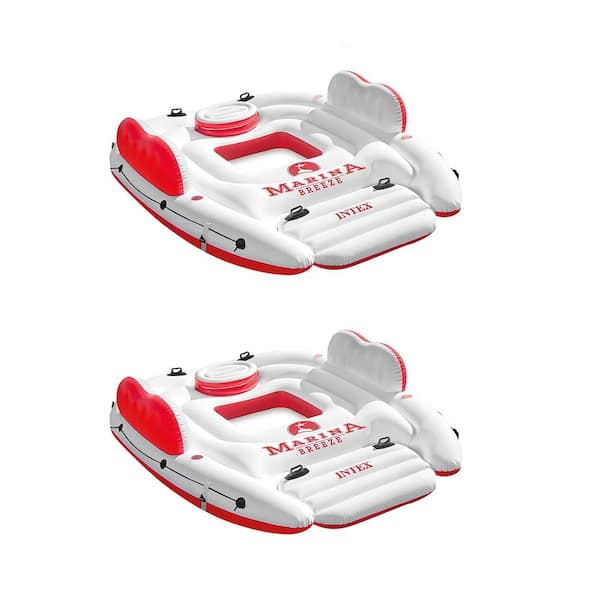 Intex Inflatable Marina Breeze Island Lake and Pool Raft with Built-in ...