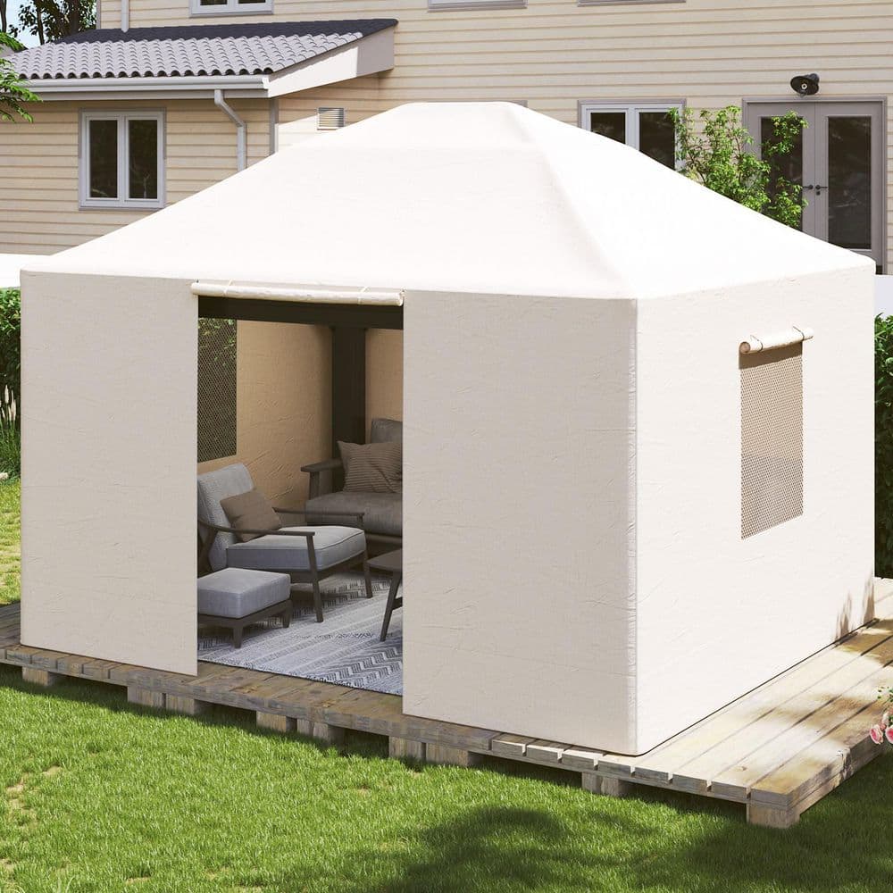 Sizzim 10 ft. x 12 ft. Universal Winter Gazebo Cover for Hardtop ...