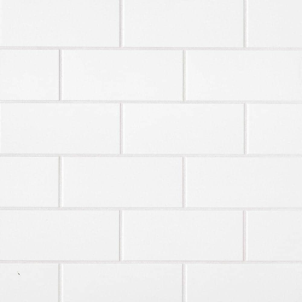 Bedrosians Traditions 4 in. x 10 in. Glossy Ice White Ceramic Wall ...