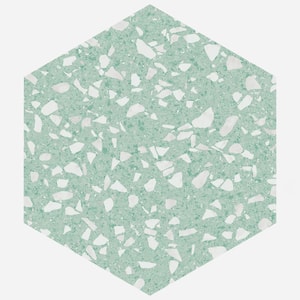 Merola Tile Venice Hex Mint 8 in. x 8 in. Porcelain Floor and Wall Take ...