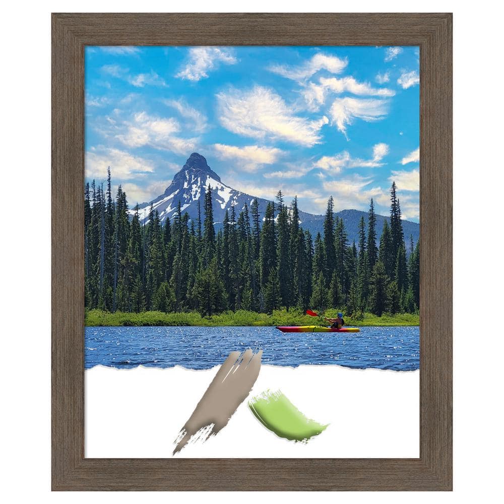 Amanti Art Hardwood Mocha Narrow Wood Picture Frame Opening Size 18 x ...