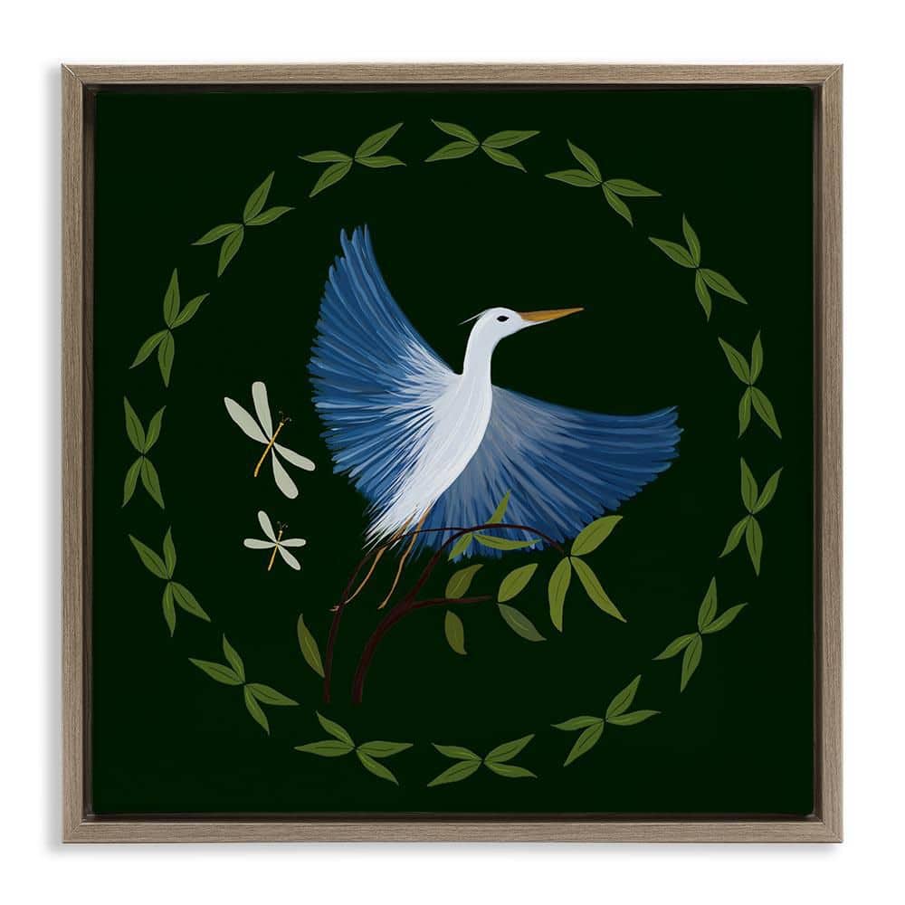Stupell Industries Heron and Dragonflies Wreath by Michelle Ingari ...