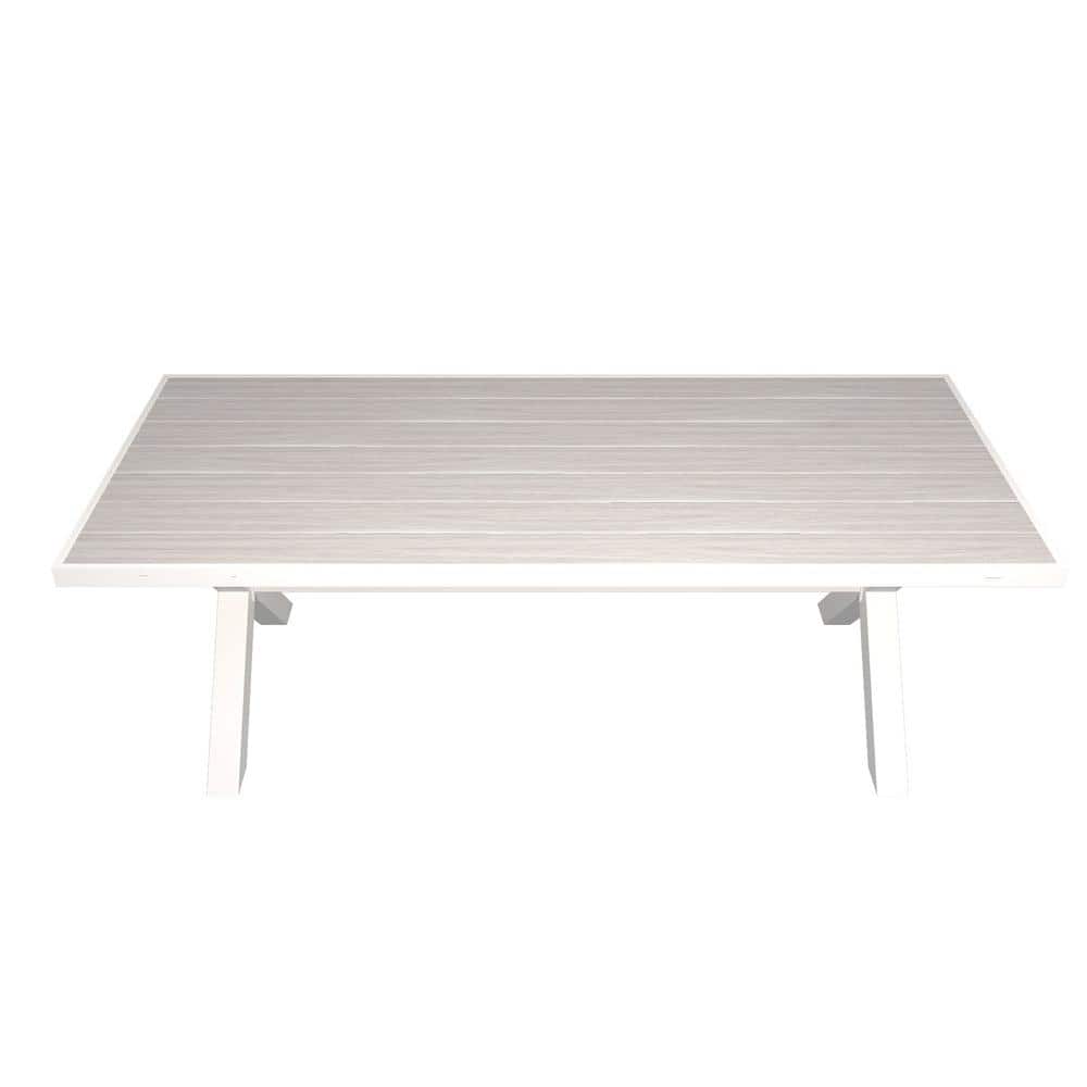 NewTechWood 86 in. Poly Aluminum BBQ Table in Icelandic Smoke White OD ...