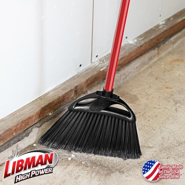 Libman 11 in. High Power Indoor/Outdoor Angle Broom with Steel Handle ...