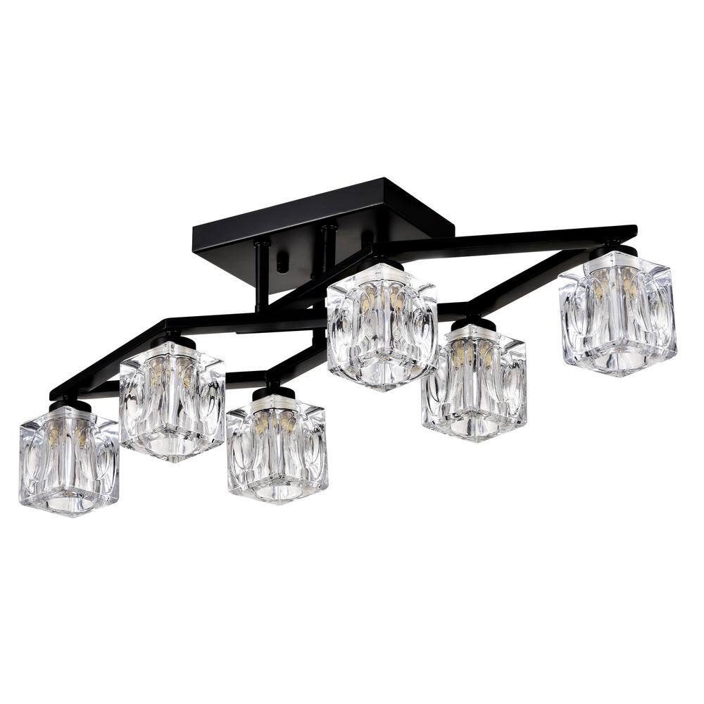 ATRPLAN TRADING Ceiling Light 52 in. Width 6-Bulbs Required Matte Black ...