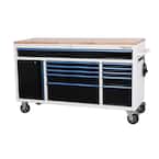 Husky 61 in. W x 24 in. D Standard Duty 10-Drawer Mobile Workbench Tool ...
