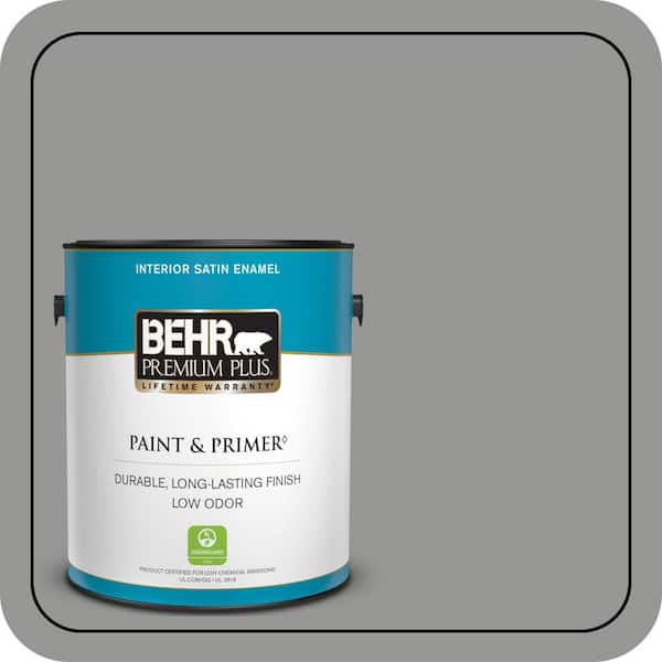 BEHR PREMIUM PLUS 1 gal. #PPU24-19 Shark Fin Satin Enamel Low Odor ...