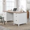 SAUDER Cottage Road 65.118 in. White 6-Drawer Executive Desk with File ...