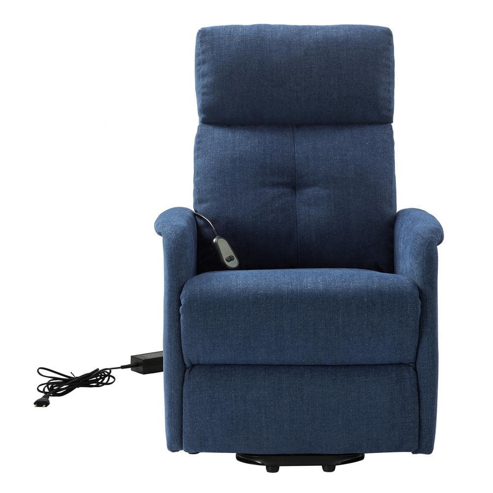 JAYDEN CREATION Carol Navy Power Lift Assist Recliner with Flared Arms ...