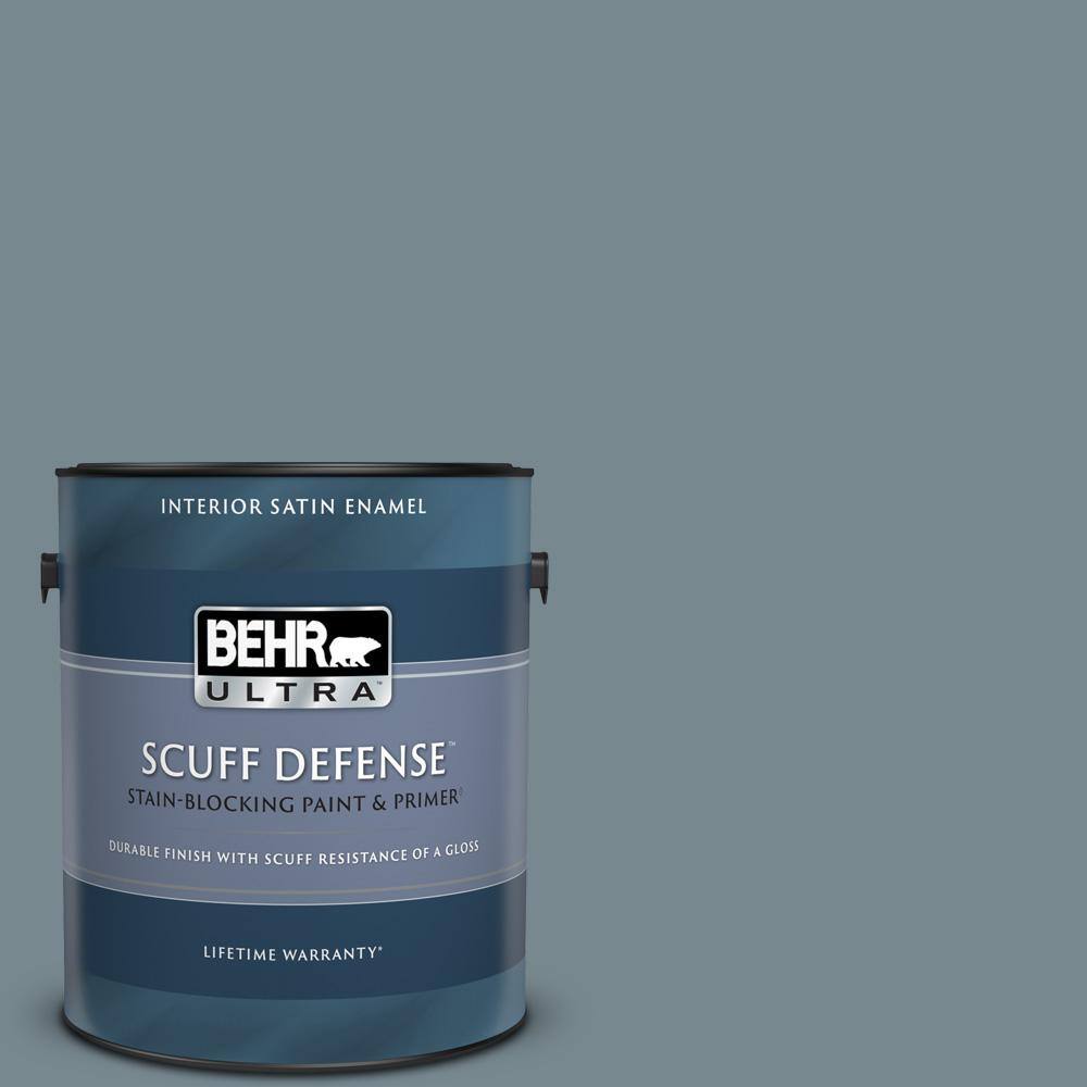 BEHR ULTRA 1 gal. #N470-5 Norwegian Blue Extra Durable Satin Enamel ...