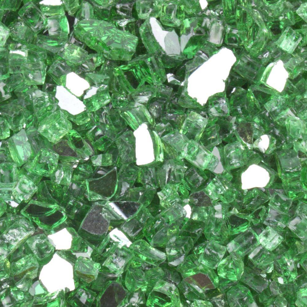 Celestial Fire Glass 1/2 in. 10 lb. Terrestrial Green Reflective ...