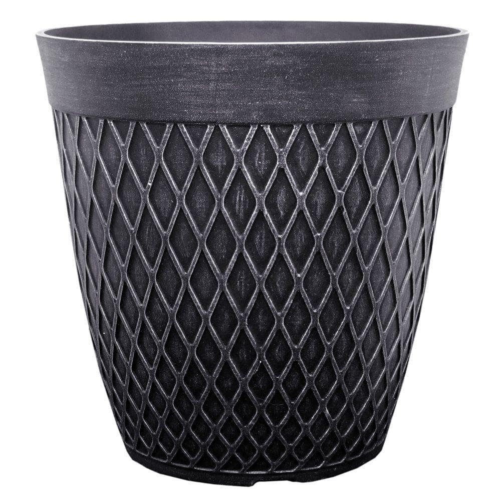 14 in. Tall Salma Silver Plastic Planter TP377H-SI - The Home Depot