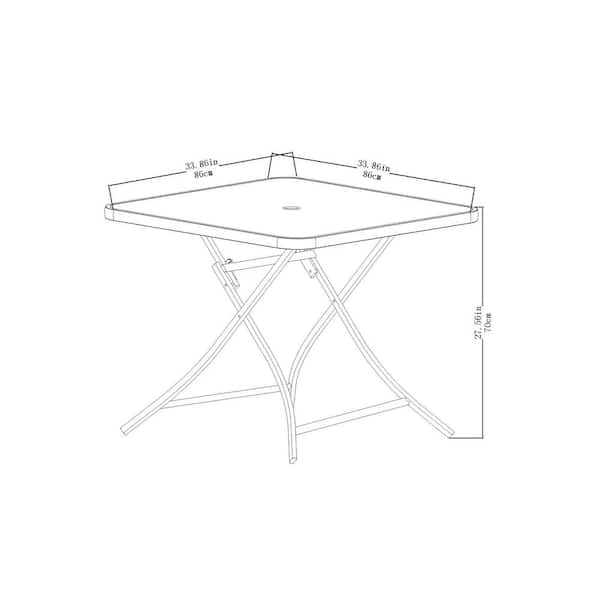 StyleWell Mix and Match Steel Folding Glass Outdoor Patio Dining Table FTS01201S The Home Depot