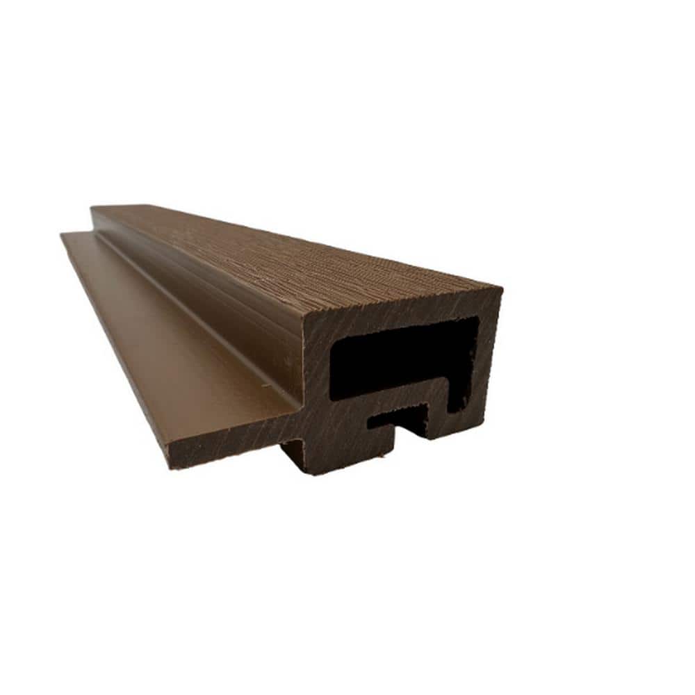 Ejoy 2.2 in. x 1.1 in. x 8 ft. Light Teak Outdoor European Siding PVC ...