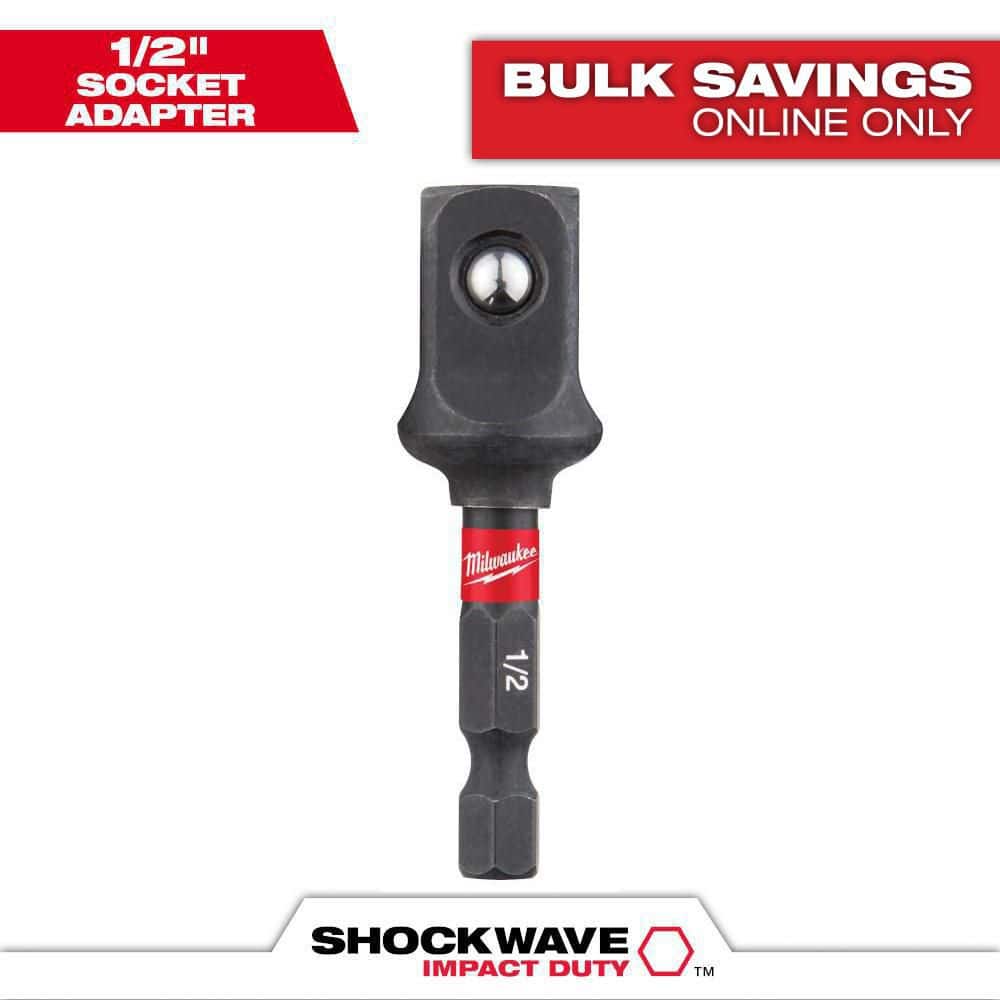 Milwaukee SHOCKWAVE Impact Duty 1/2 in. Alloy Alloy Steel Square Socket ...