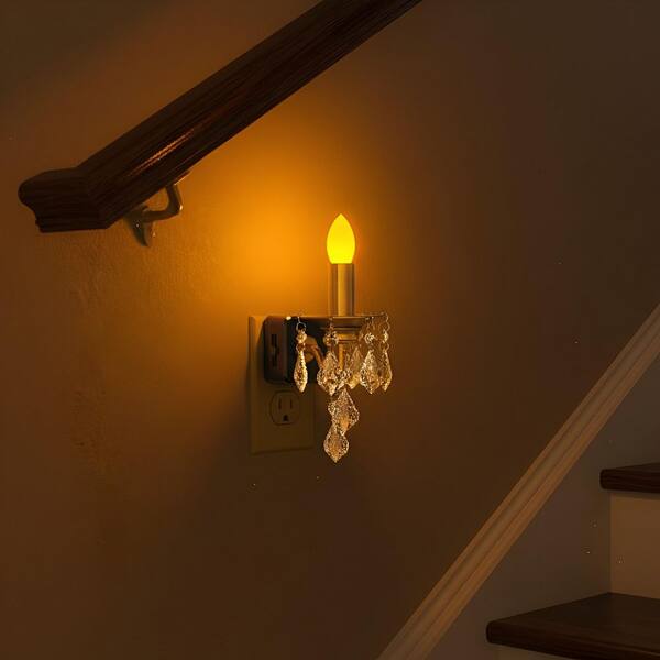 YANSUN 3 in. 1-Light Black Integrated LED Flameless Candle Mini Wall ...