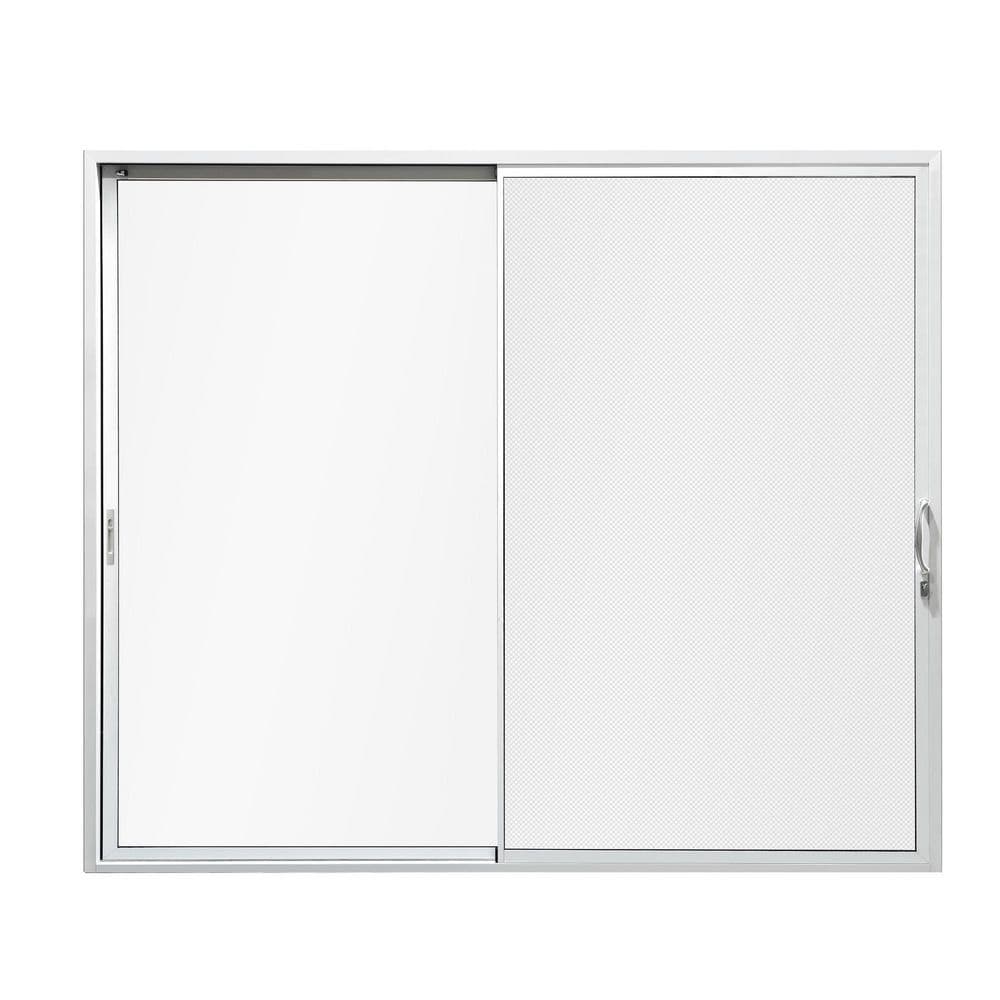 ATVIO 96 in. x 80 in. Right Handle White Aluminum Sliding Patio Door ...
