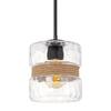 Kira Home Sage 60-Watt 1-Light Textured Black Modern Pendant Light with ...