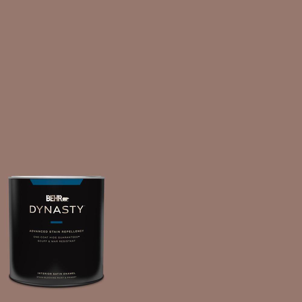 BEHR DYNASTY 1 qt. #N160-5 Chocolate Delight One-Coat Hide Satin Enamel ...
