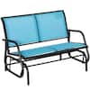 Outsunny 2-Person 47 in. Metal Outdoor Glider Bench 84A-076BU - The ...
