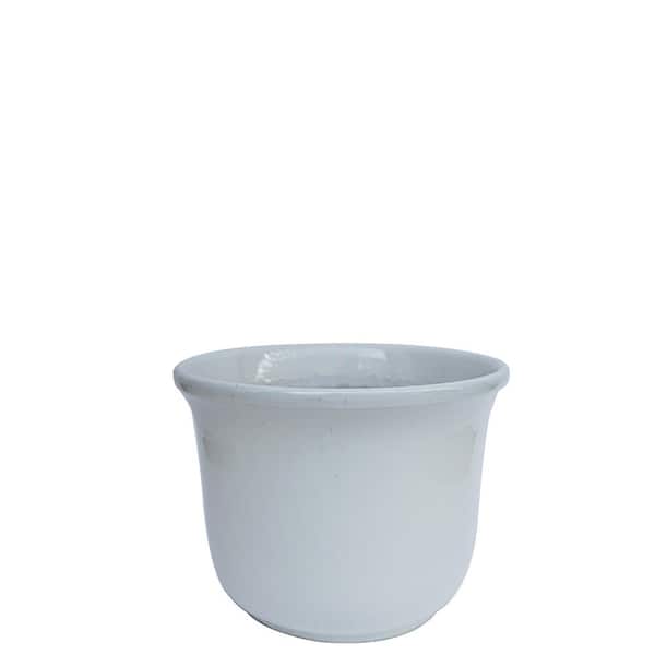 10 in. White Ceramic Langston Garden Planter GGC-300B-W - The Home Depot