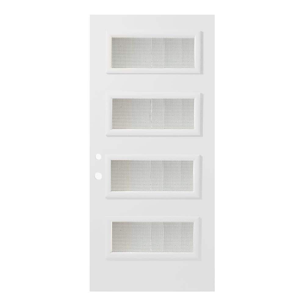 Stanley Doors 32 in. x 80 in. Lorraine Gingoshi 4 Lite Painted White ...