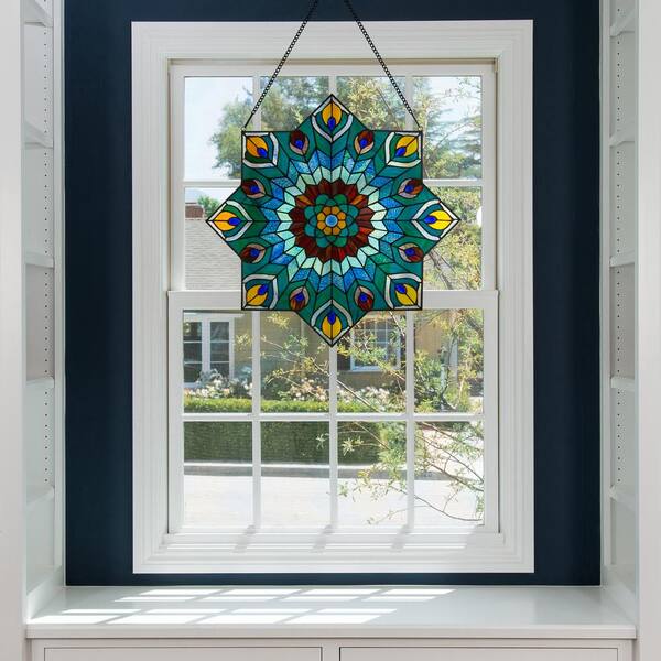 Peacock Stained Glass Window Panel