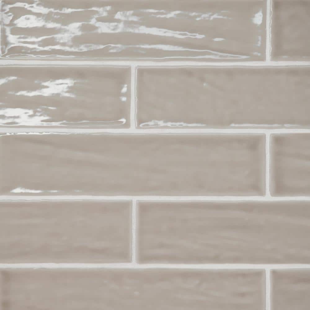 Bedrosians Marin 2.5 in. x 10 in. Glossy Coastal Cliff (Taupe) Ceramic ...