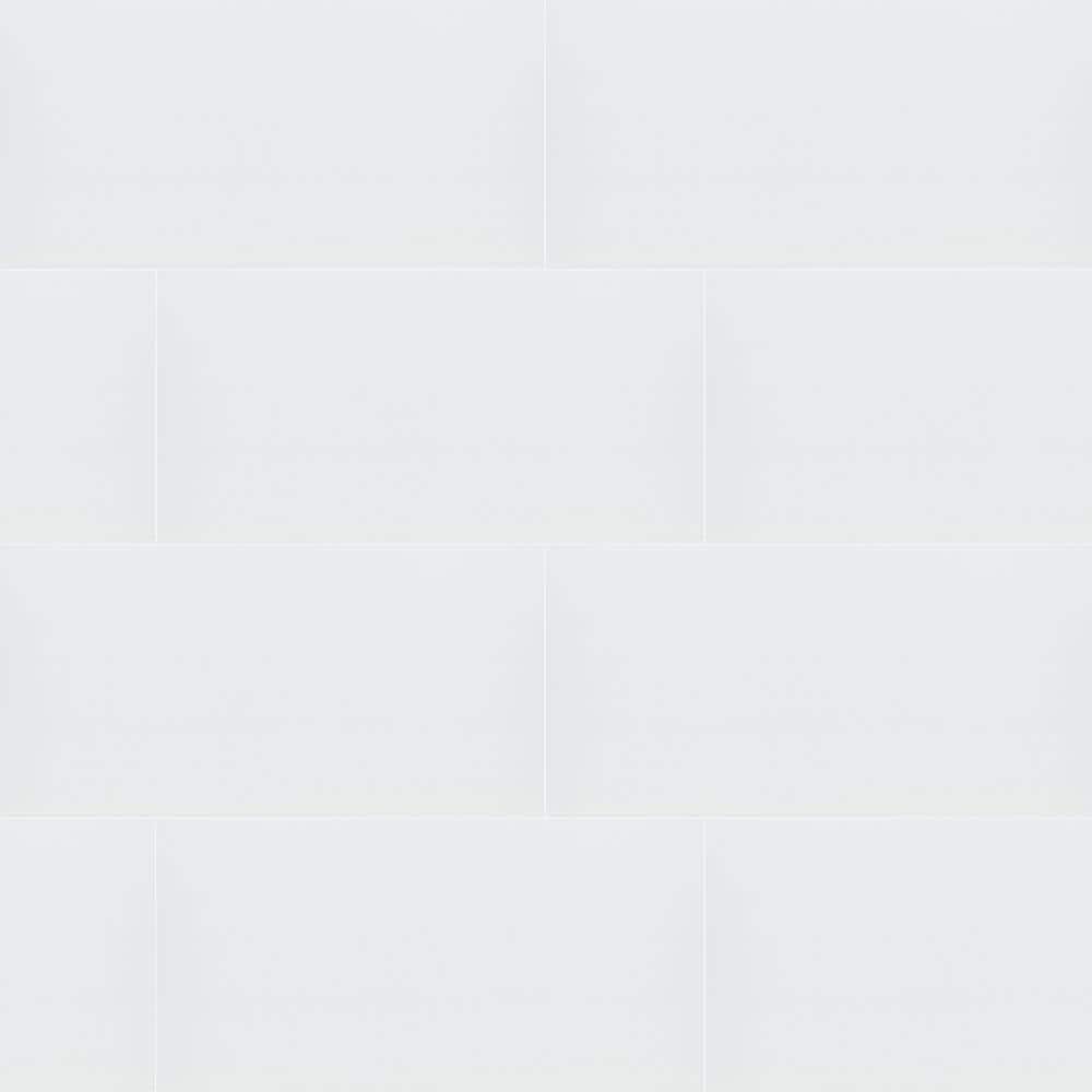 MSI Lumino White Glossy Ceramic Tile 12 in. x 24 in. Wall Tile (960 sq ...