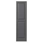 Ply Gem 12 in. x 47 in. Raised Panel Polypropylene Shutter Pair in Gray VINRP1247 16