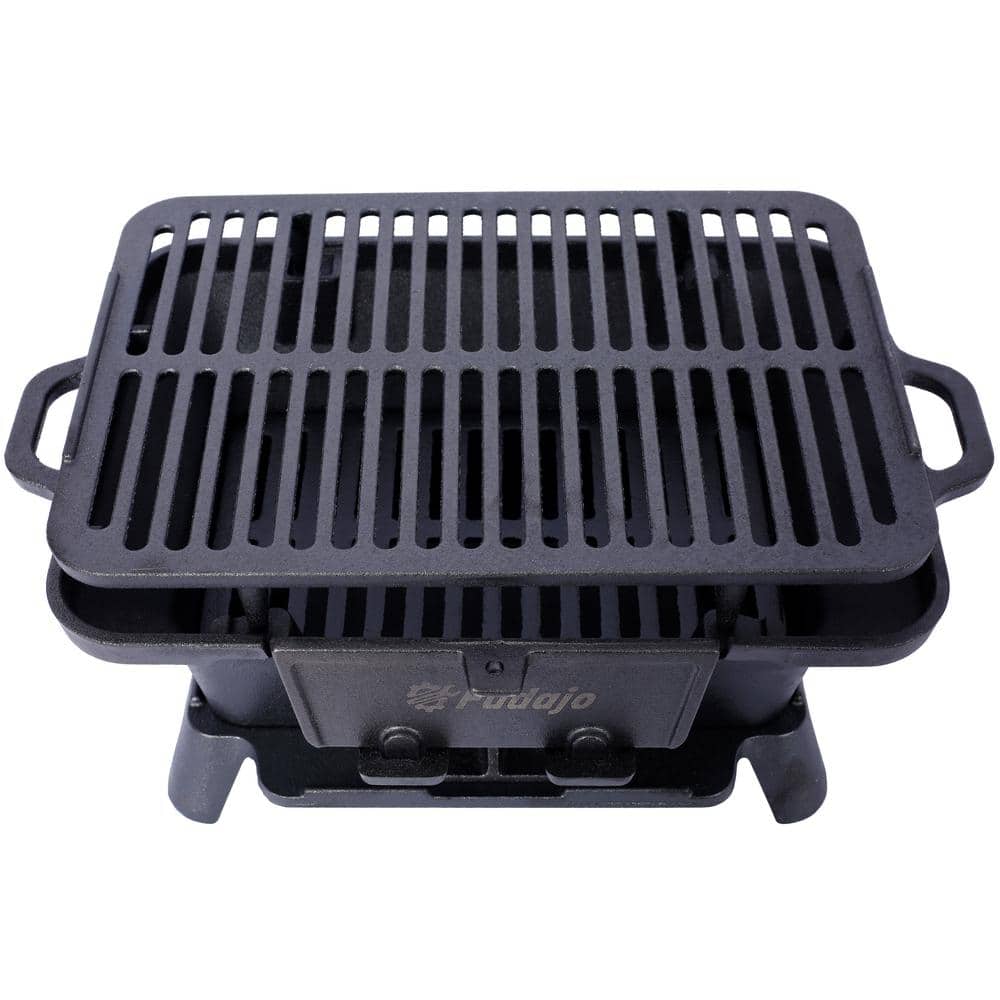 Siavonce Oval Cast Iron Grill Outdoor, Portable Charcoal Grill and ...