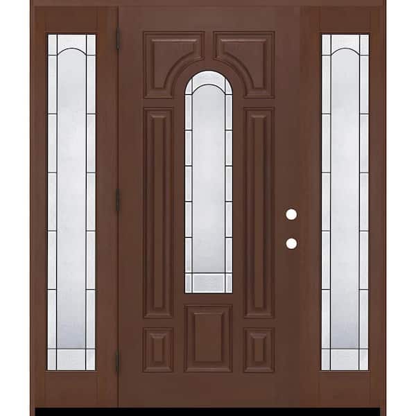 Steves & Sons Regency 68 in.x80 in. CenterLte Empire Glass RHOS Chstnt ...
