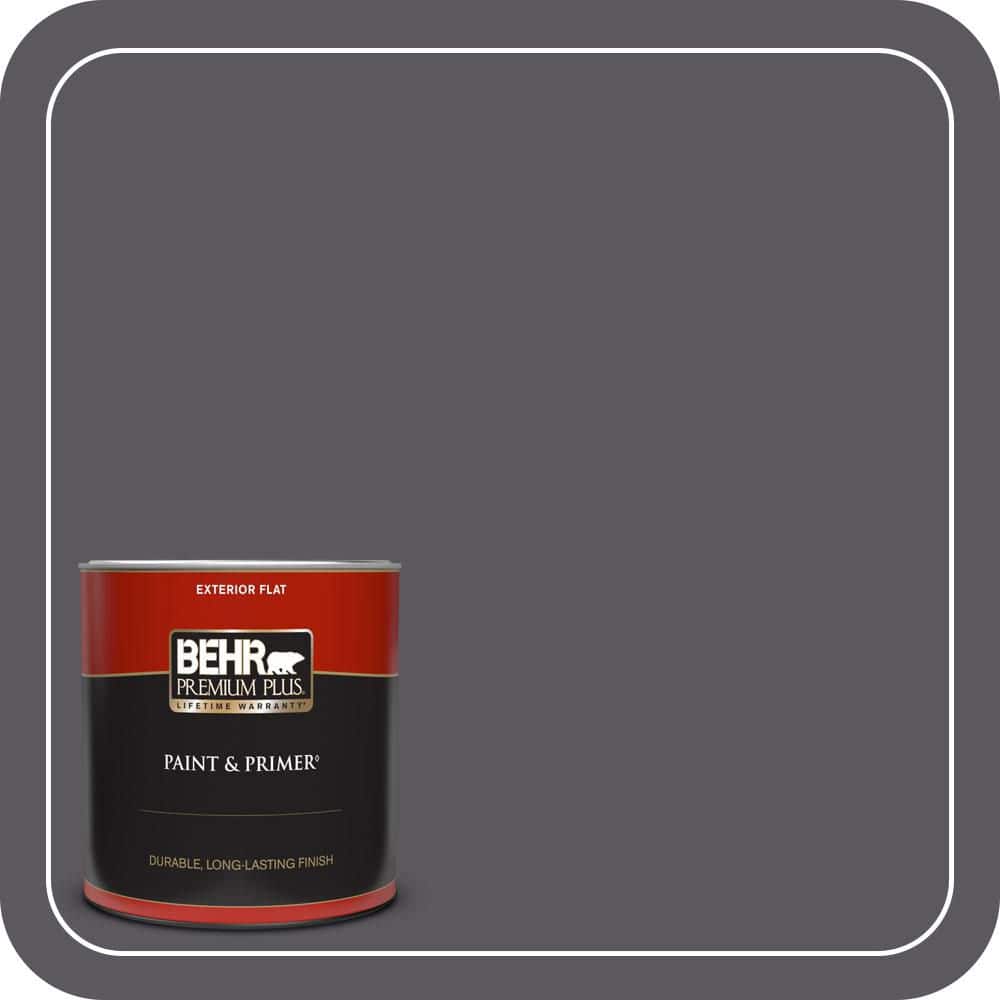 BEHR PREMIUM PLUS 1 qt. #MQ5-2 Dark Shadows Flat Exterior Paint ...