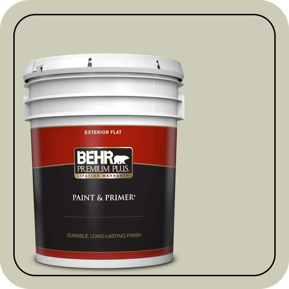 BEHR PREMIUM PLUS 5 gal. #S380-2 Morning Zen Flat Exterior Paint ...