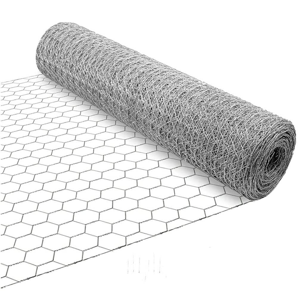 Ashman Online 36 in. x 25 ft. Chicken Wire Fence-1 in. Hex Mesh, 20 ...