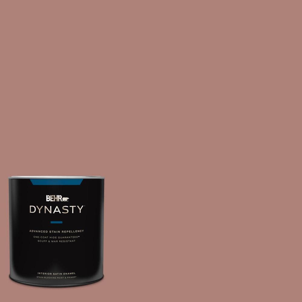 BEHR DYNASTY 1 qt. #S170-5 Smoke Bush Rose One-Coat Hide Satin Enamel ...