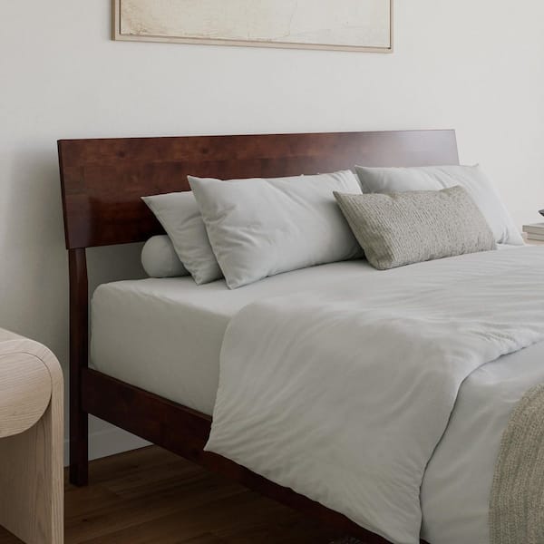 AFI Bradford Walnut Brown Wood Queen Adjustable Panel Headboard ...