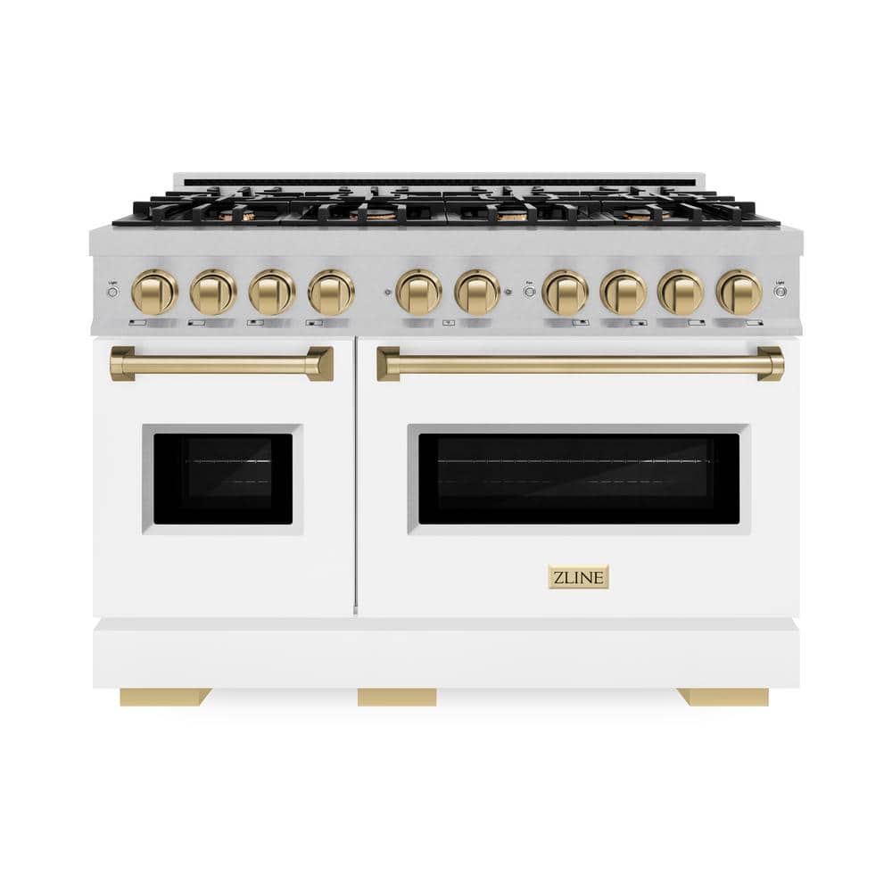 ZLINE Kitchen and Bath Autograph 48 in. Classic Double Oven Dual Fuel ...