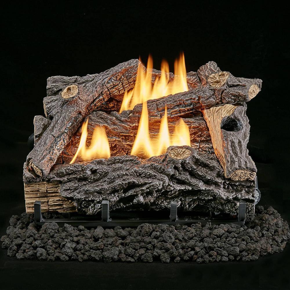 Lost River 18 in. Vent-Free 30,000 BTU Dual Fuel Gas Log Set ...