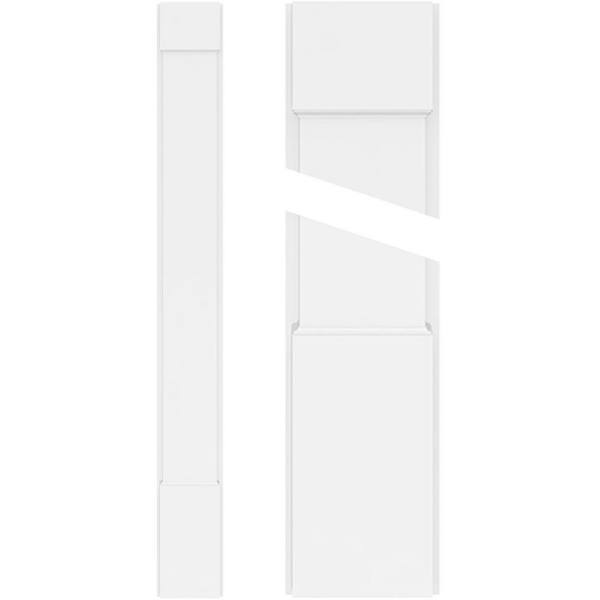 Ekena Millwork 2 in. x 9 in. x 96 in. 2-Equal Flat Panel PVC Pilaster ...