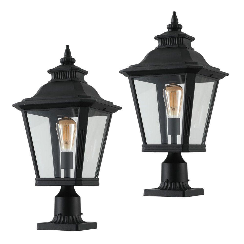 GMGSROM 20. 8in 1-Light Black Aluminum Hardwired Outdoor Weather ...