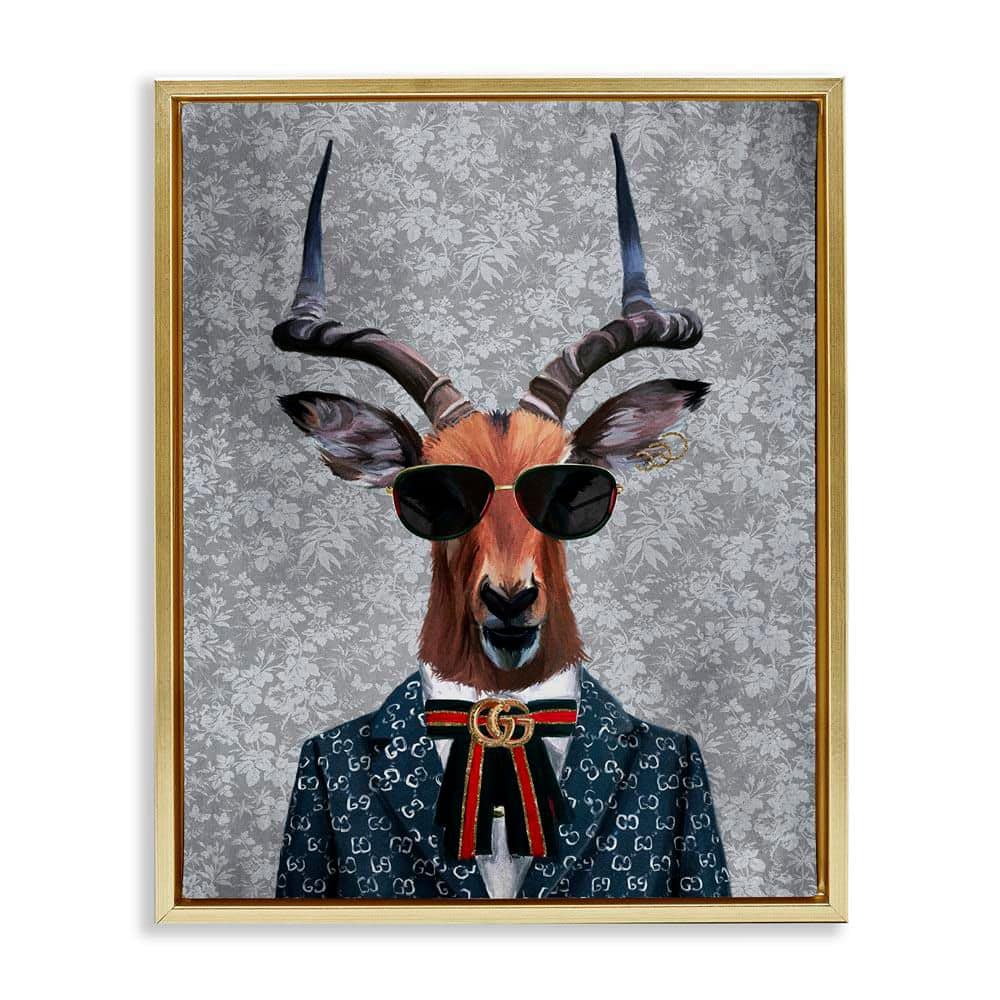 Stupell Industries Fashion Forward Antelope by Svetlana Aleynikova Gold ...