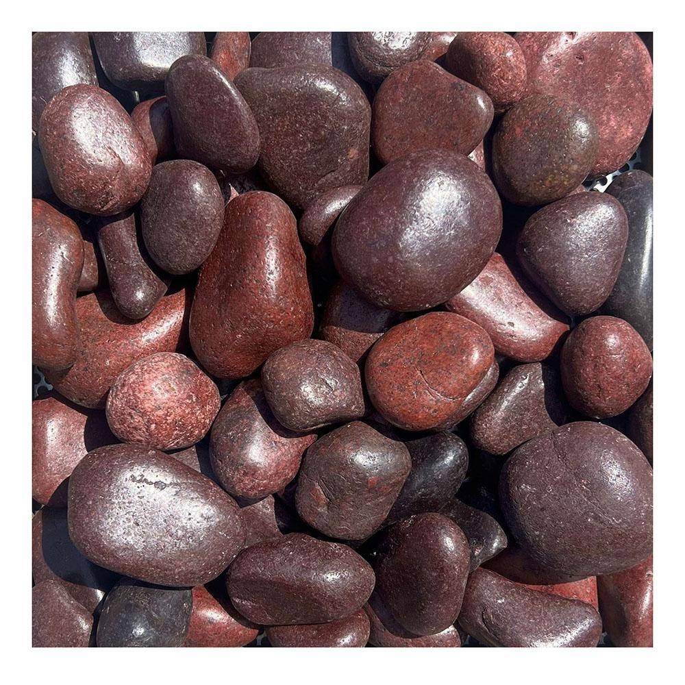 Yard Elements 0.125 cu. ft. 1 in. - 2 in. 10 lbs. Red Polished Rock ...