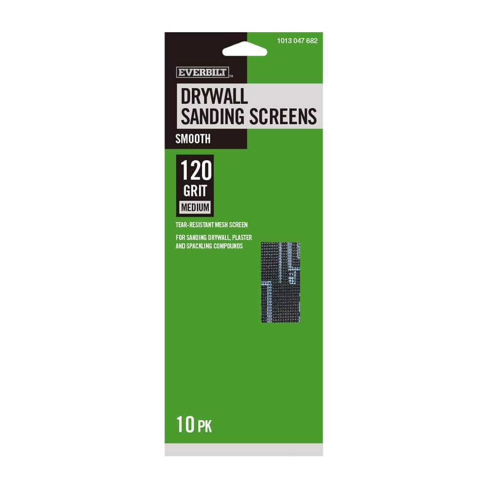 Everbilt 0.4 in. x 0. 35 ft. x 0.94 ft. 120 Grit Drywall Sand Screen ...