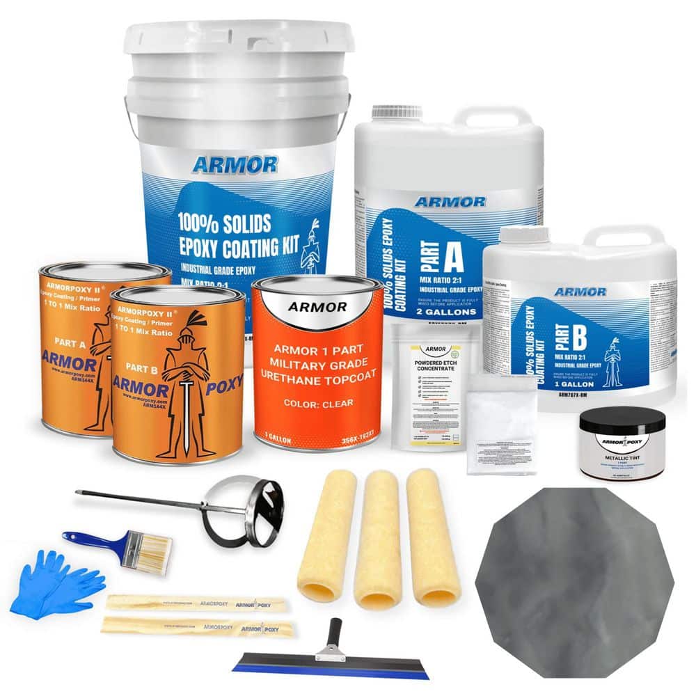 ARMORPOXY 3 gal. Manatee Gloss 2 Part Epoxy 600 sq. ft. Metallic ...