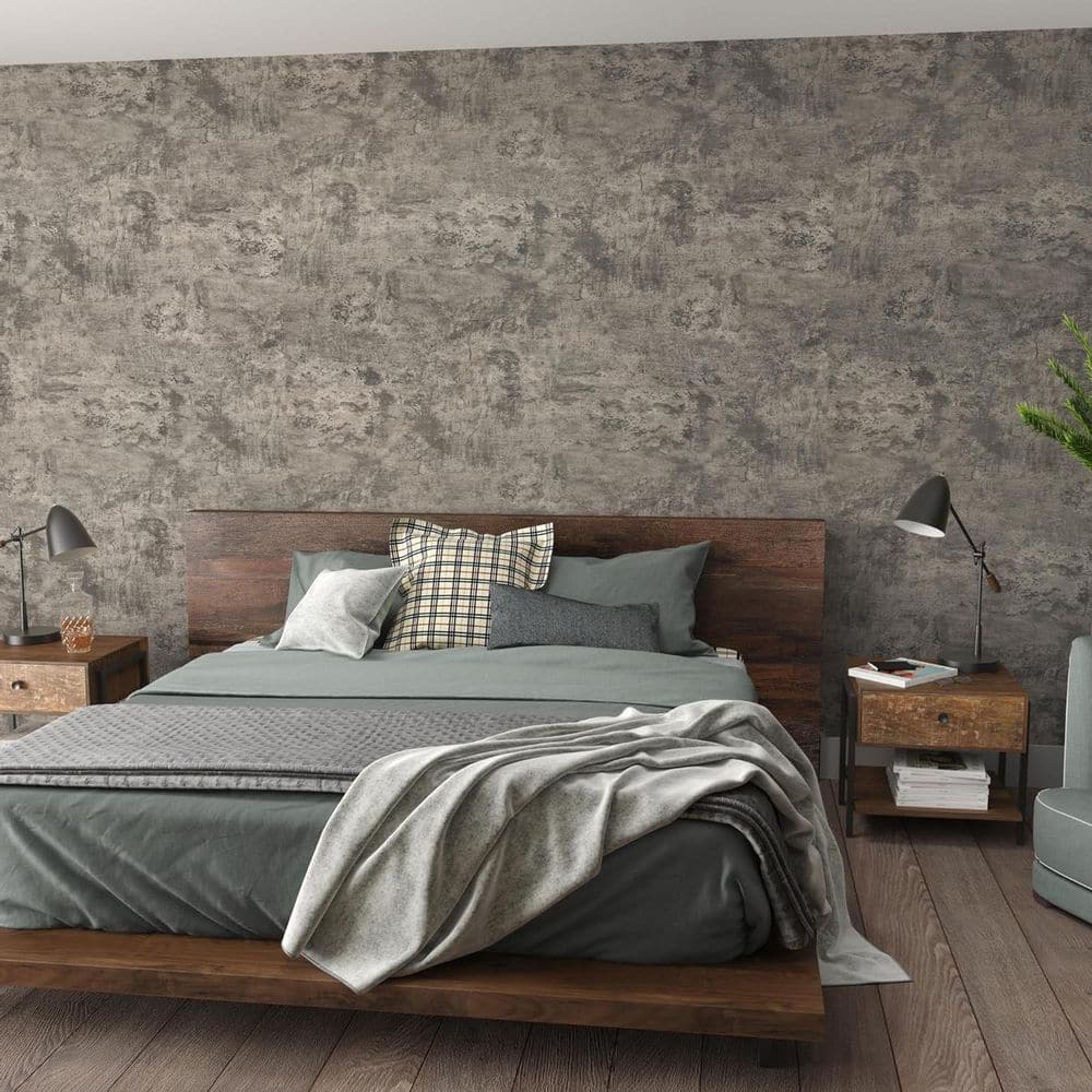 Brown Grey Concrete Look Contact Paper Peel and Stick Wallpaper Roll ...