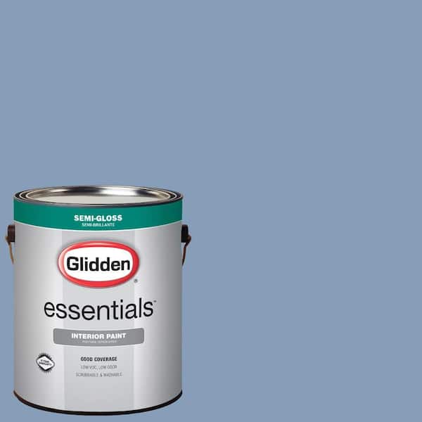Glidden Essentials 1 gal. #HDGV24D Steel Blue Semi-Gloss Interior Paint ...