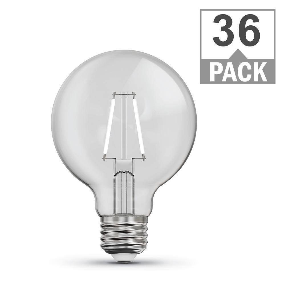 Feit Electric 60-Watt Equivalent G25 Globe Dimmable White Filament CEC ...