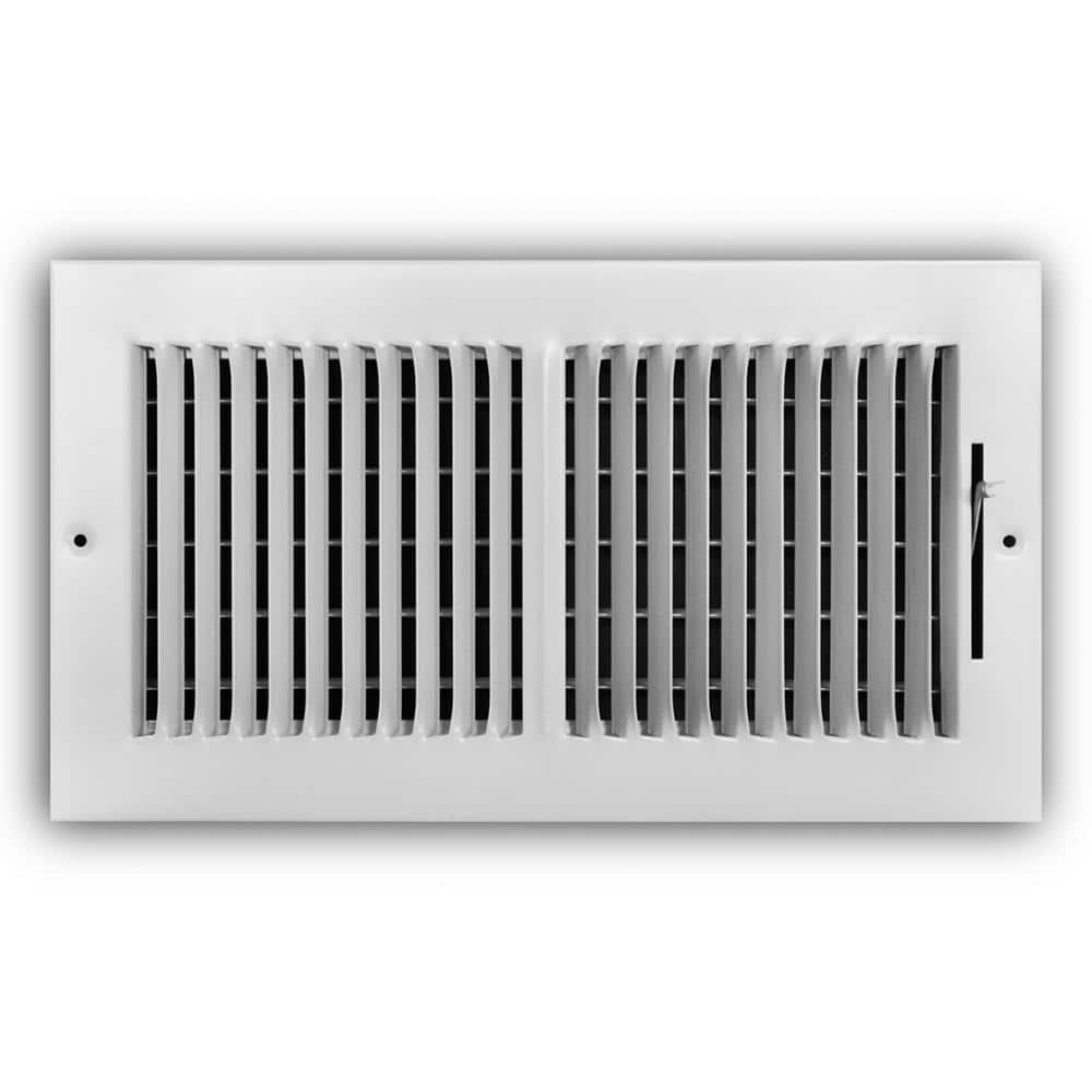 Everbilt 12 in. x 6 in. 2-Way Steel Wall/Ceiling Register in White ...